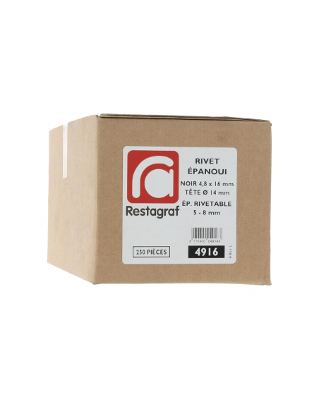 Rivet épanoui, noir, ø4,8 mm x 16 mm, x250 - Restagraf ...