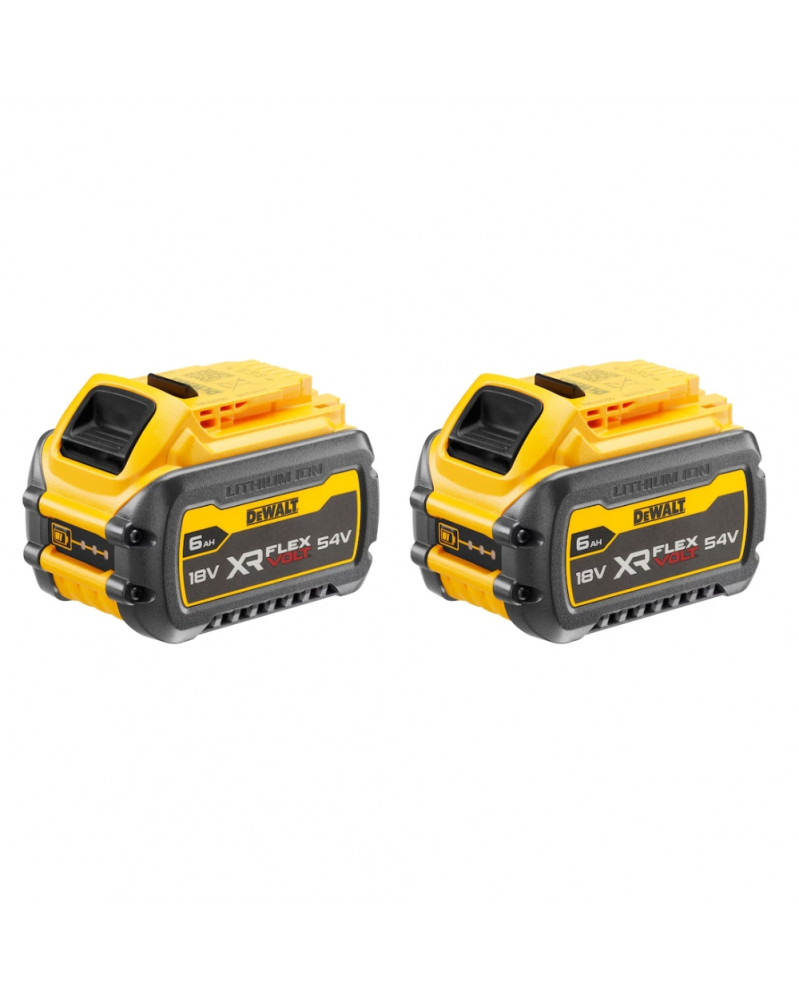Pack 2 batteries XR FLEXVOLT 18V/54V 6ah/2ah, chargeur rapide - Dewalt | Mongrossisteauto.com