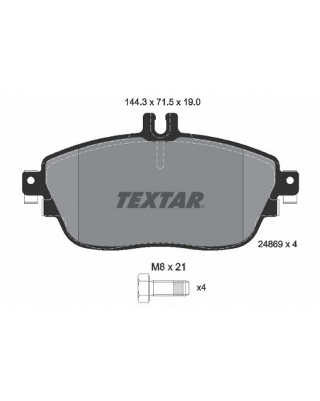 Kit de plaquettes de frein, frein à disque TEXTAR Ref : 2486901